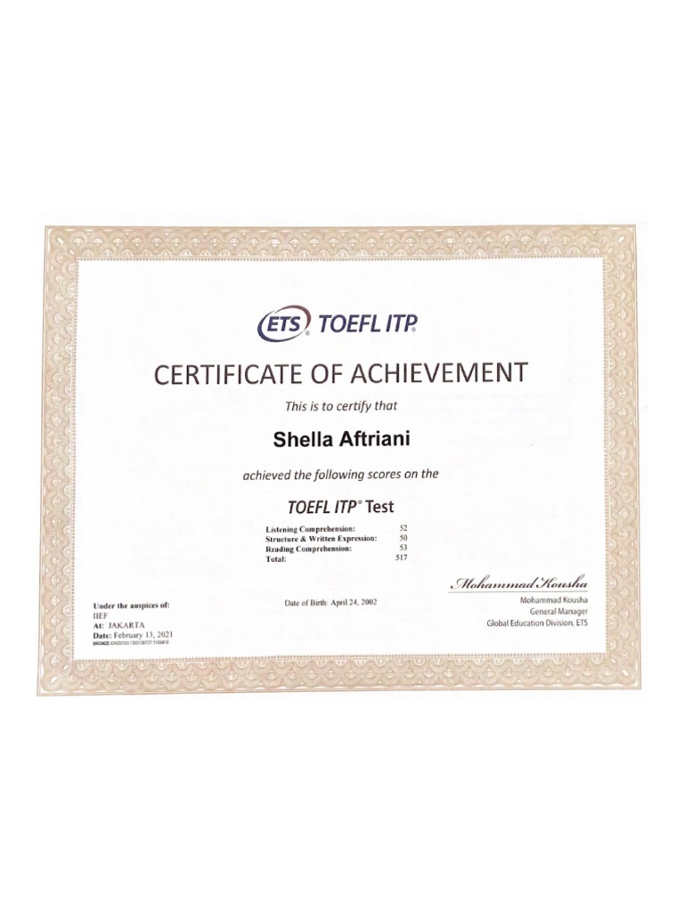 Toefl Itp | PDF
