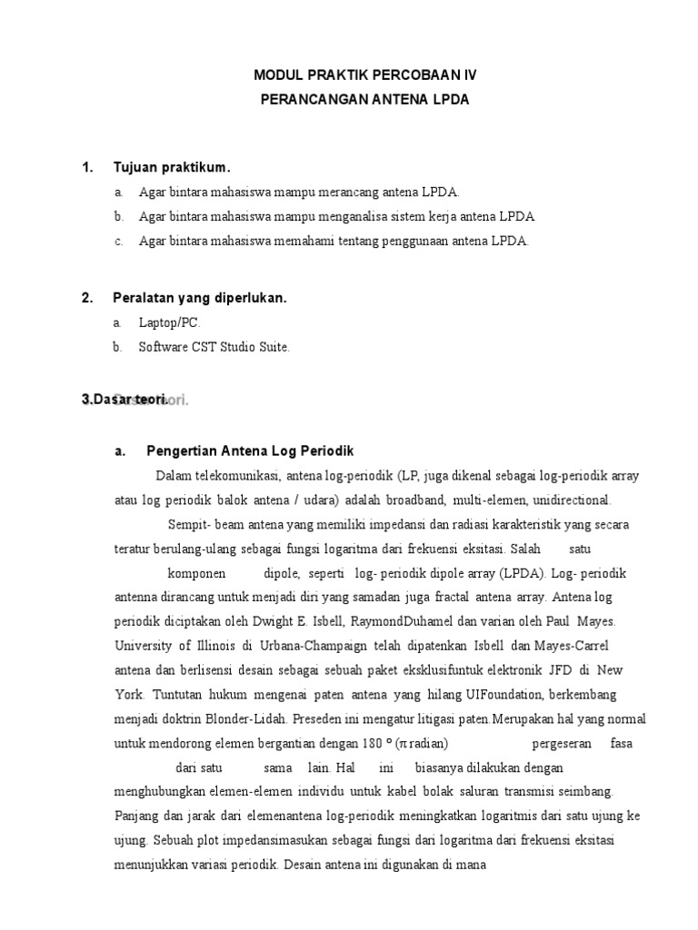 MODUL PRAKTIK ANTENA IV-dp | PDF