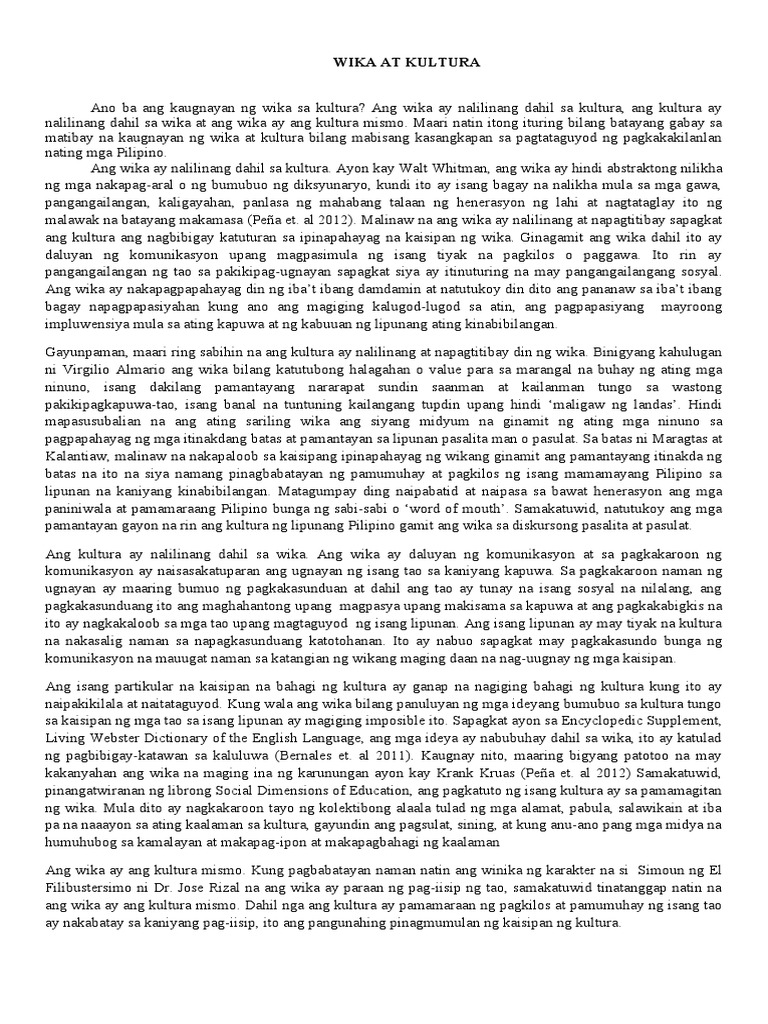 Ano Ba Ang Kaugnayan NG Wika Sa Kultura | PDF Ano Ba Ang Kaugnayan NG Wika Sa Kultura | PDF