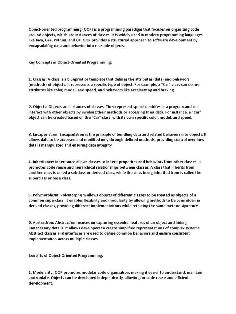 Object Oriented Programming | PDF | Object Oriented Programming ... Object Oriented Programming | PDF | Object Oriented Programming ...