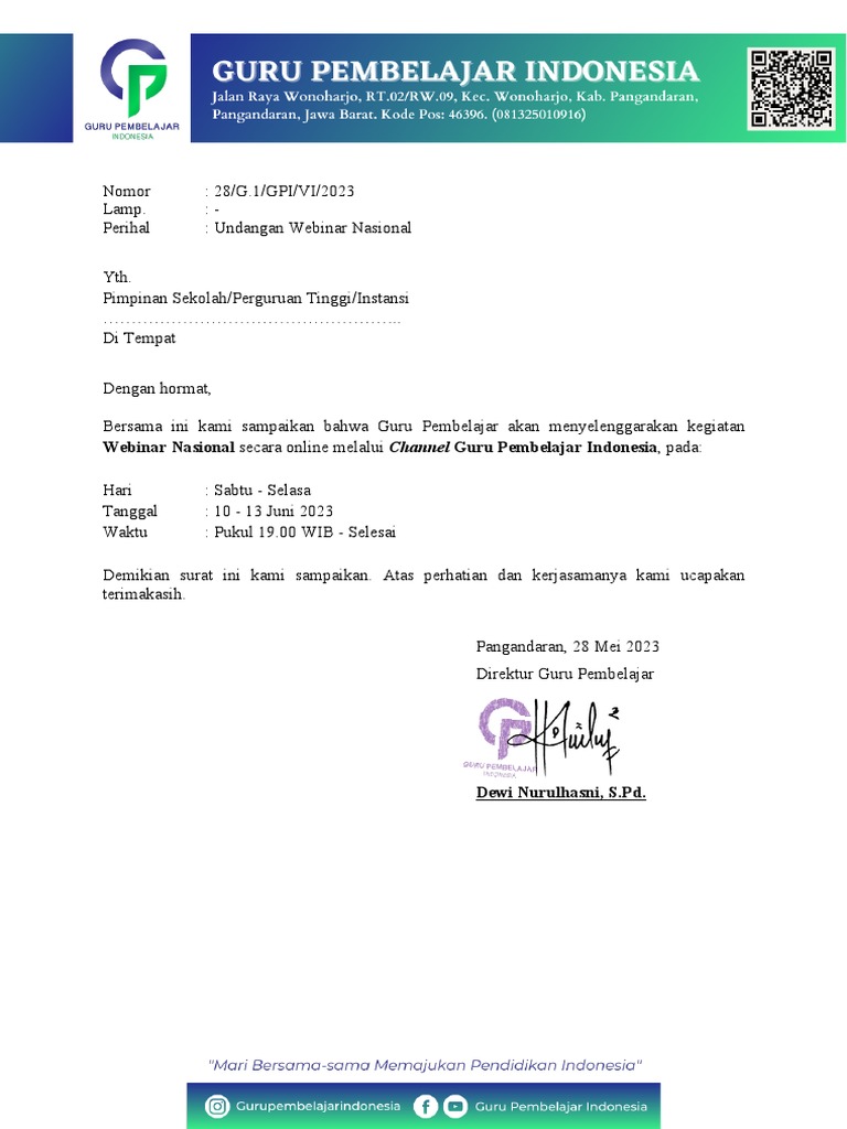 (Surat PDF) Surat Undangan Webinar 10 Juni 2023 | PDF | Ilmu Sosial ...