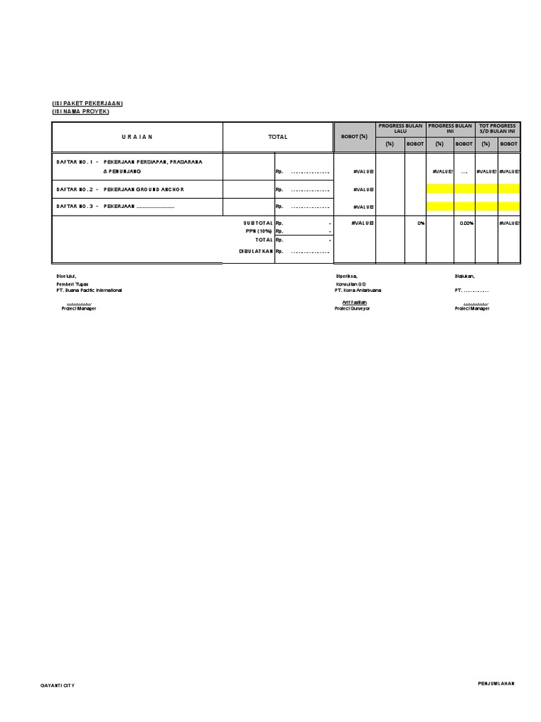 Contoh Progress | PDF