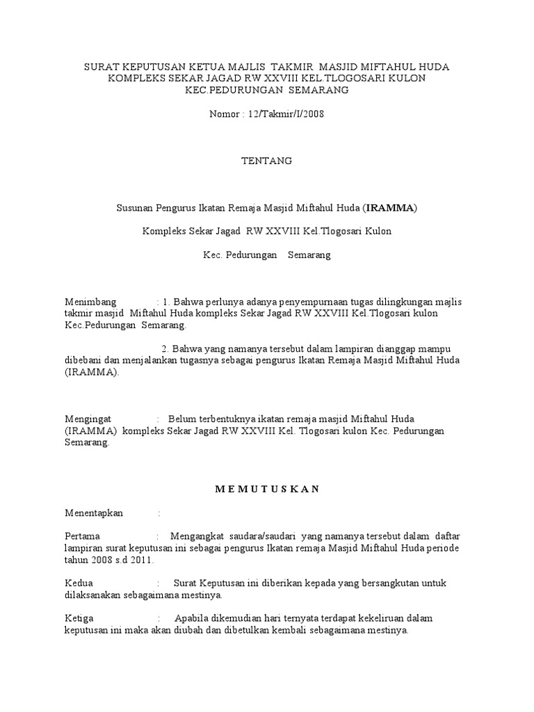 Surat Keputusan | PDF