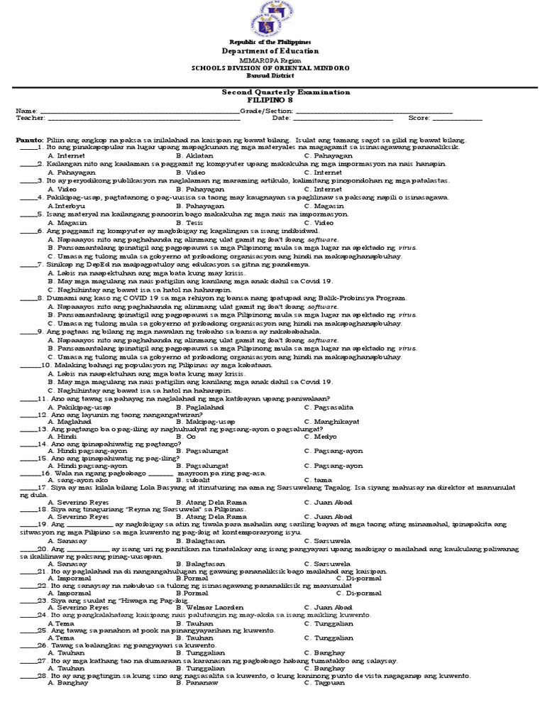 Second Filipino | PDF