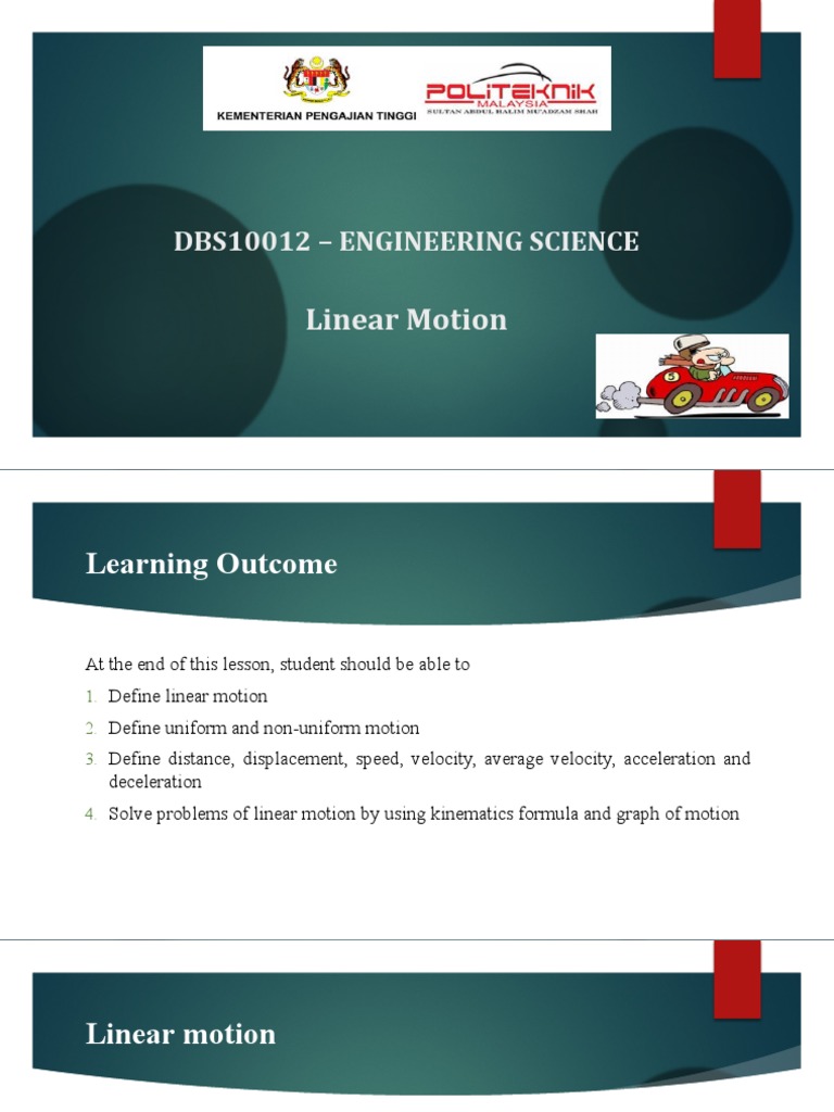06 Chapter 2 - Linear Motion | PDF | Acceleration | Velocity