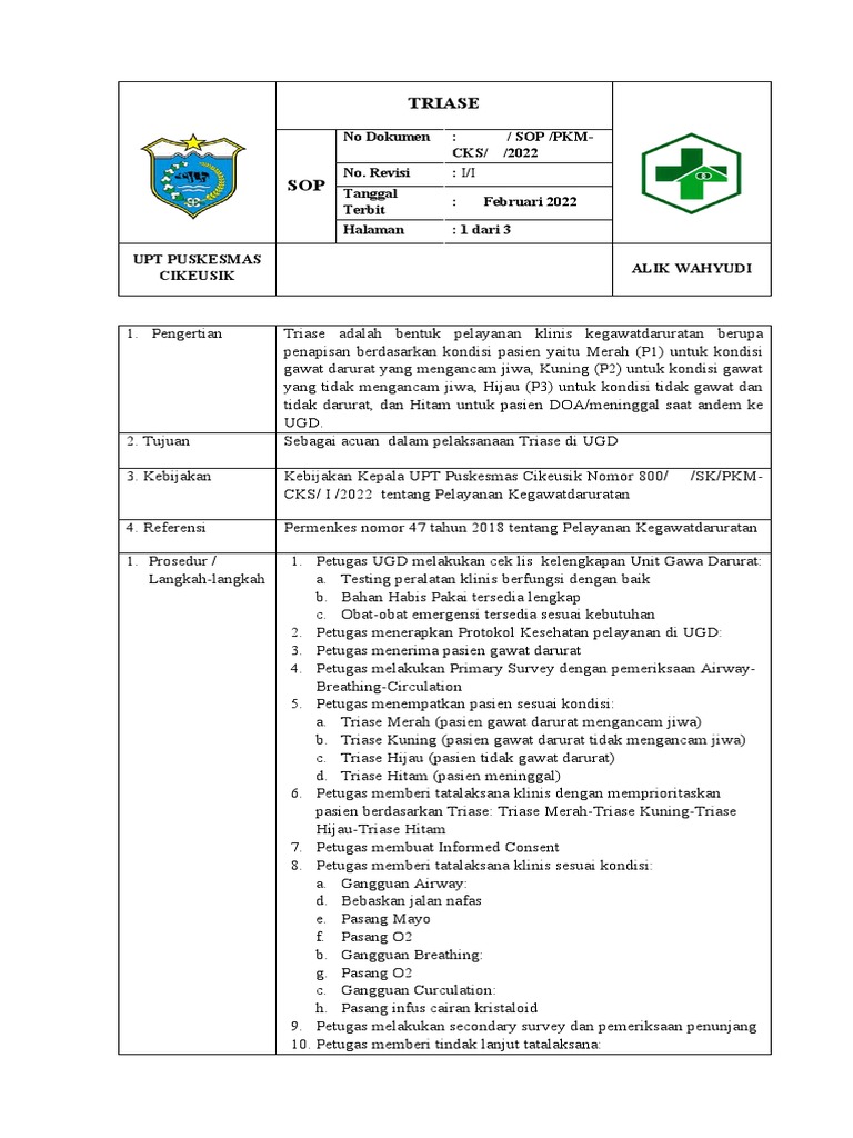 a.R.4.SOP TRIASE | PDF
