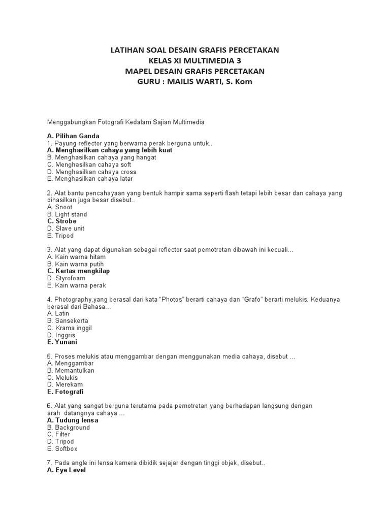 Latihan Daring Mapel DGP | PDF