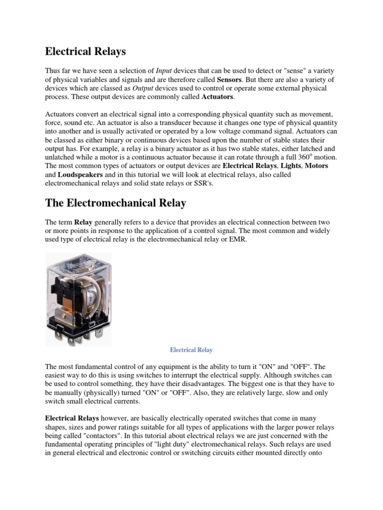 An In-Depth Look at Electrical Relays: Their Construction, Operation ...