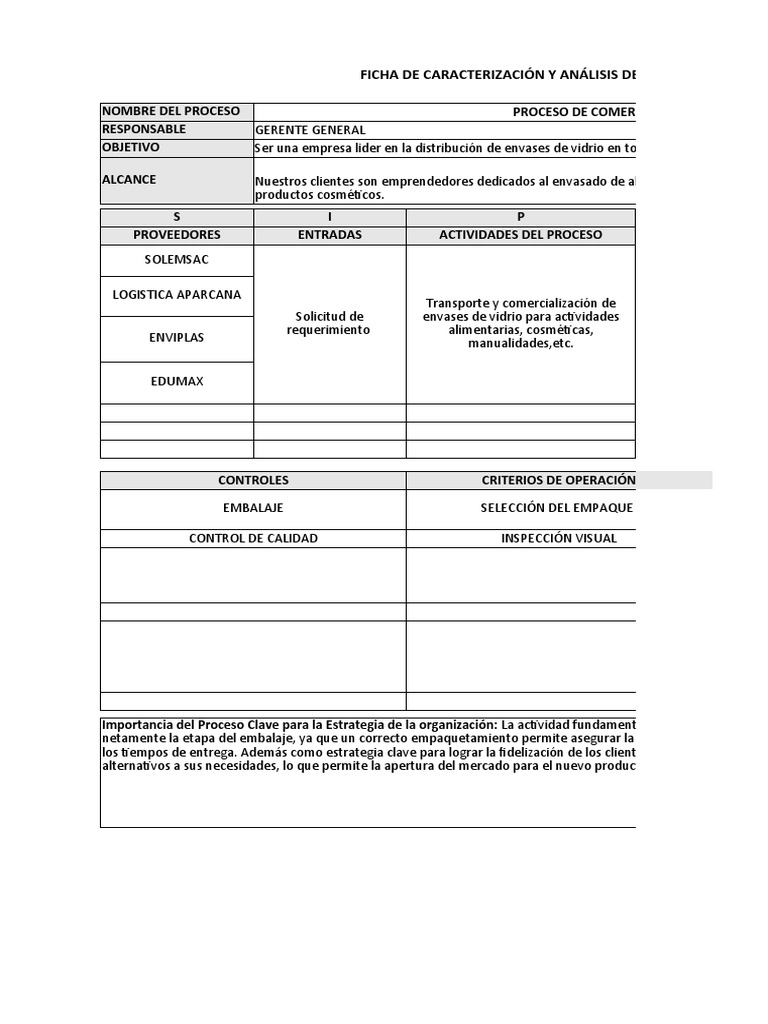 Ficha de Caracterización | PDF | Business | Negocios económicos