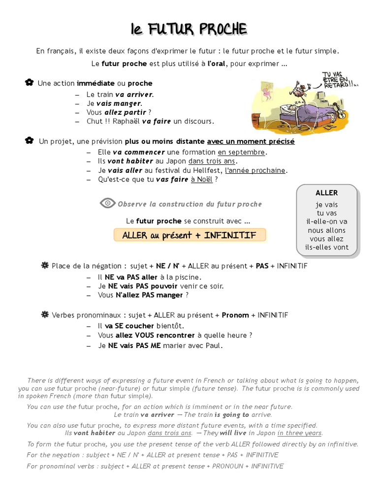 Futur Proche en Français : Guide et Exercices | PDF | Morphologie ...