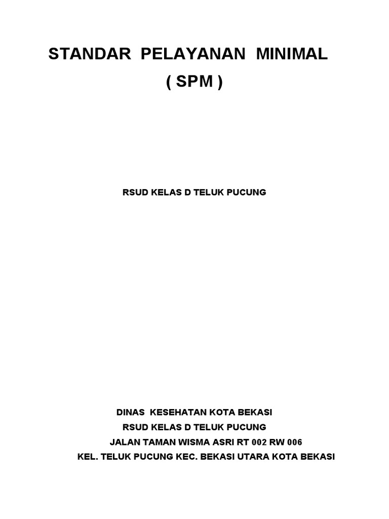 Standar Pelayanan Minimal | PDF