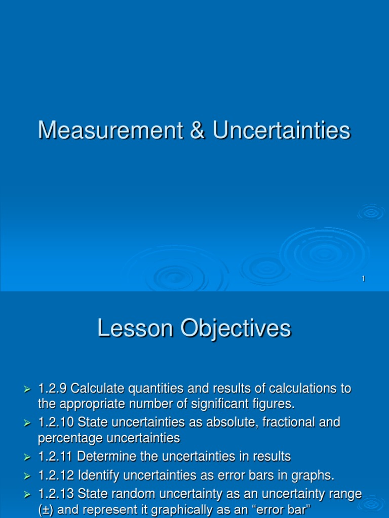 1.2b Measurement and Uncertainties | PDF | Significant Figures | Standard Deviation