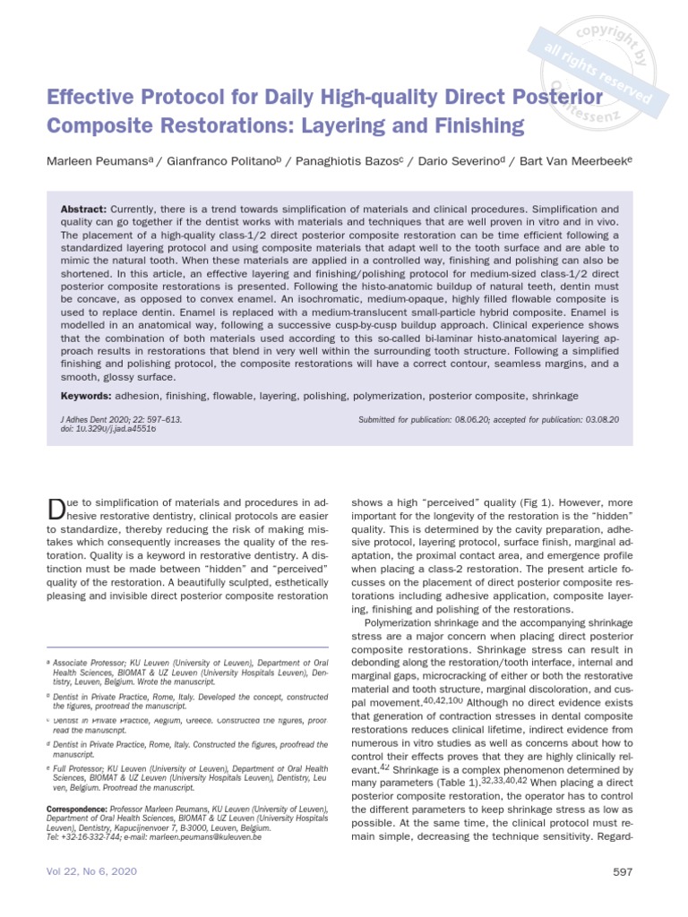 GRUPO 3_2021c_Effective Protocol for Daily High-quality Direct Posterior Composite Restorations ...