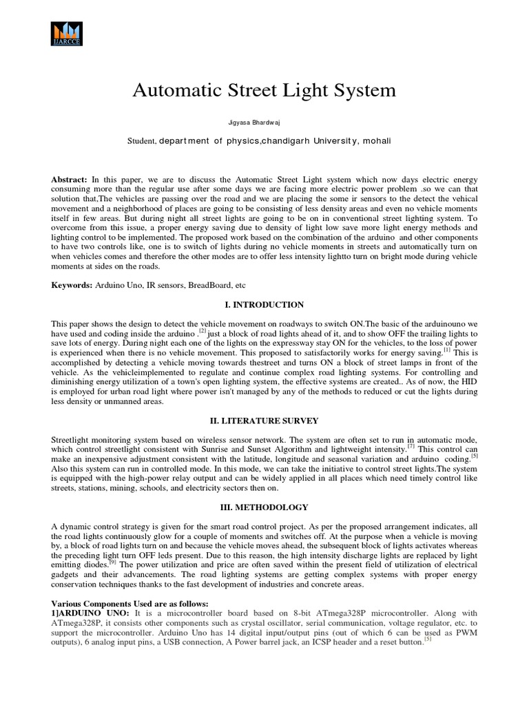 Term Paper Street Light | PDF | Light Emitting Diode | Anode