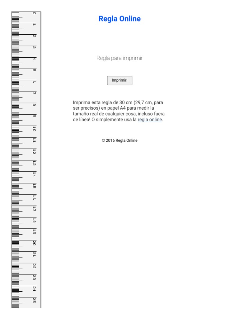 Regla para Imprimir (30 CM) | PDF