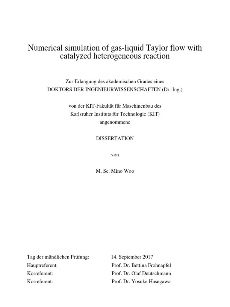 Numerical Simulation of Gas-Liquid Taylor Flow - Thesis - 2017 | PDF ...