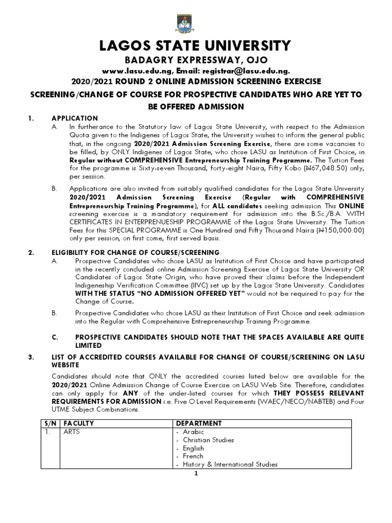 Round 2 Undergraduate Online Admission Screening Exercise - 1608829725 | PDF | Science | Engineering