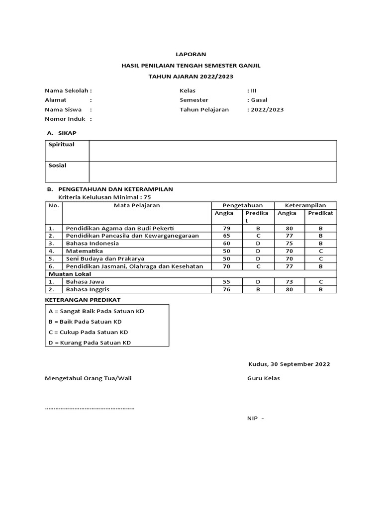Nilai Uts | PDF