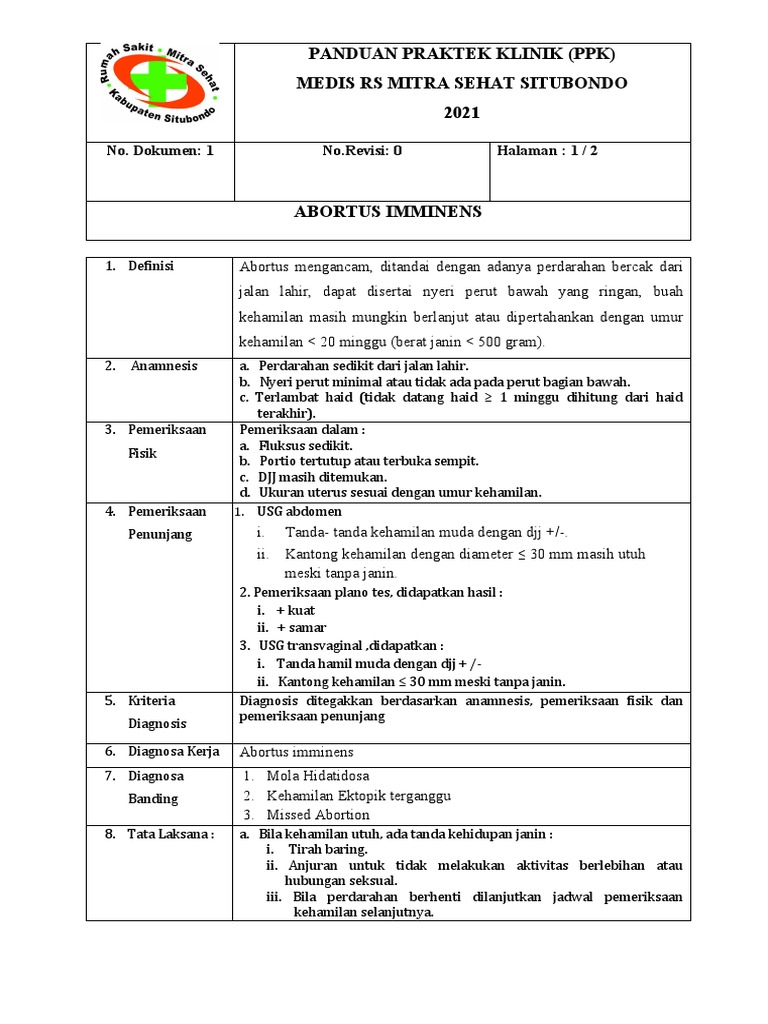 PPK Abortus Imminen Fix | PDF