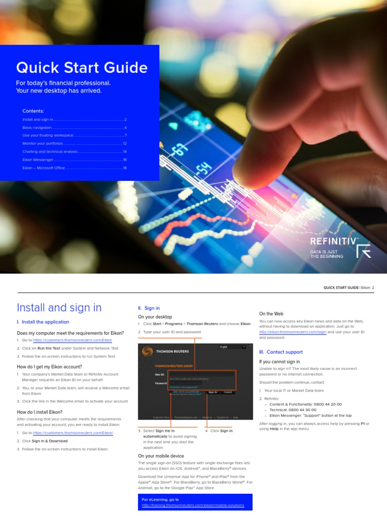 Eikon Quick Start Guide - Refinitiv Mar2021 | Download Free PDF | Ios | Window (Computing)