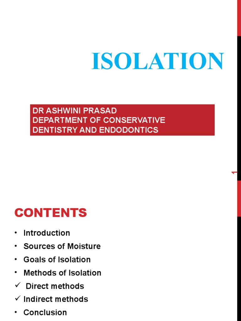 Isolation | PDF | Dentistry Branches