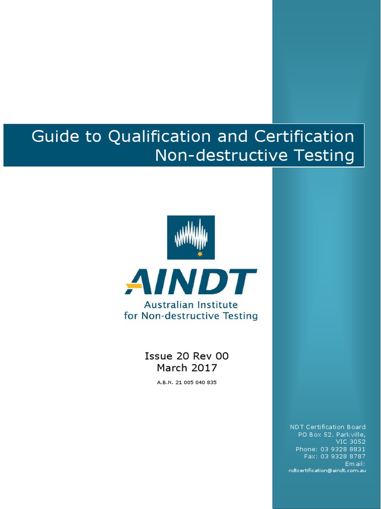 AINDT005 NDTCB GUIDE To Qualification Certification Iss 20 Rev 00 March 2017 | PDF ...
