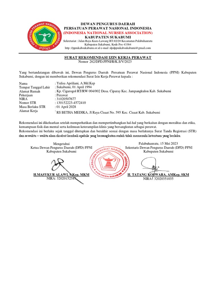 Rekom Ppni Yulisa A | PDF