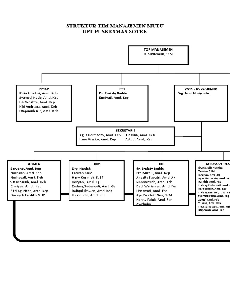 Struktur Tim Manajemen Mutu | PDF