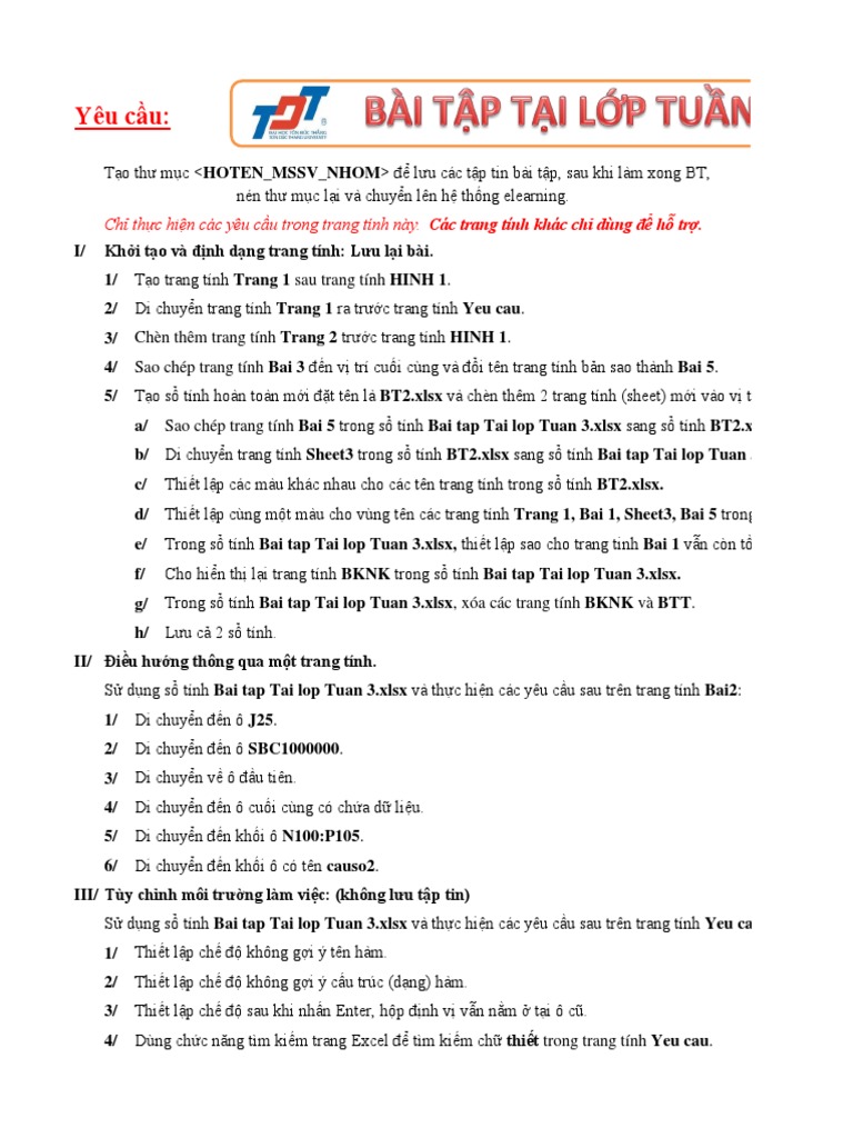 Bai Tap Tai Lop Tuan 3 | PDF