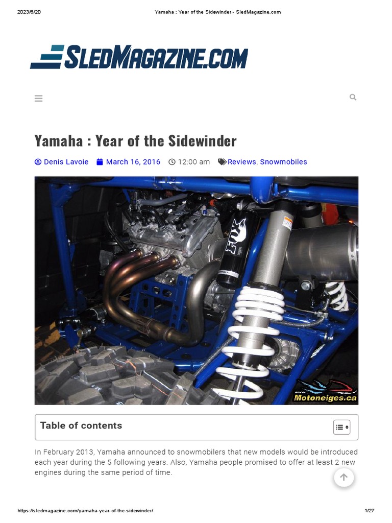 Yamaha - Year of The Sidewinder | PDF | Internal Combustion Engine ...