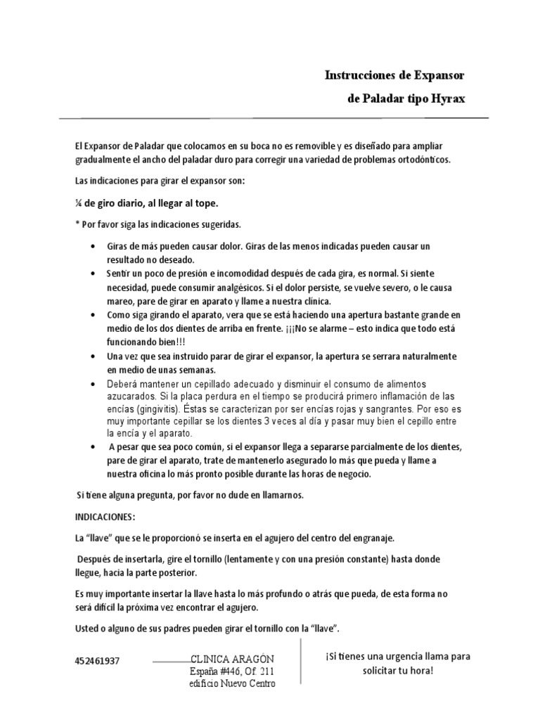 Cuidados Tratamiento Tipo Hyrax | PDF | Ramas de Odontología