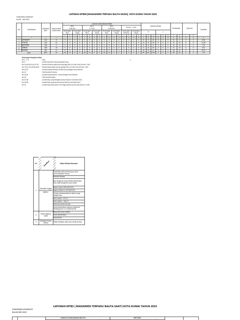 Laporan Mei MTBM-MTBS 2023 | PDF