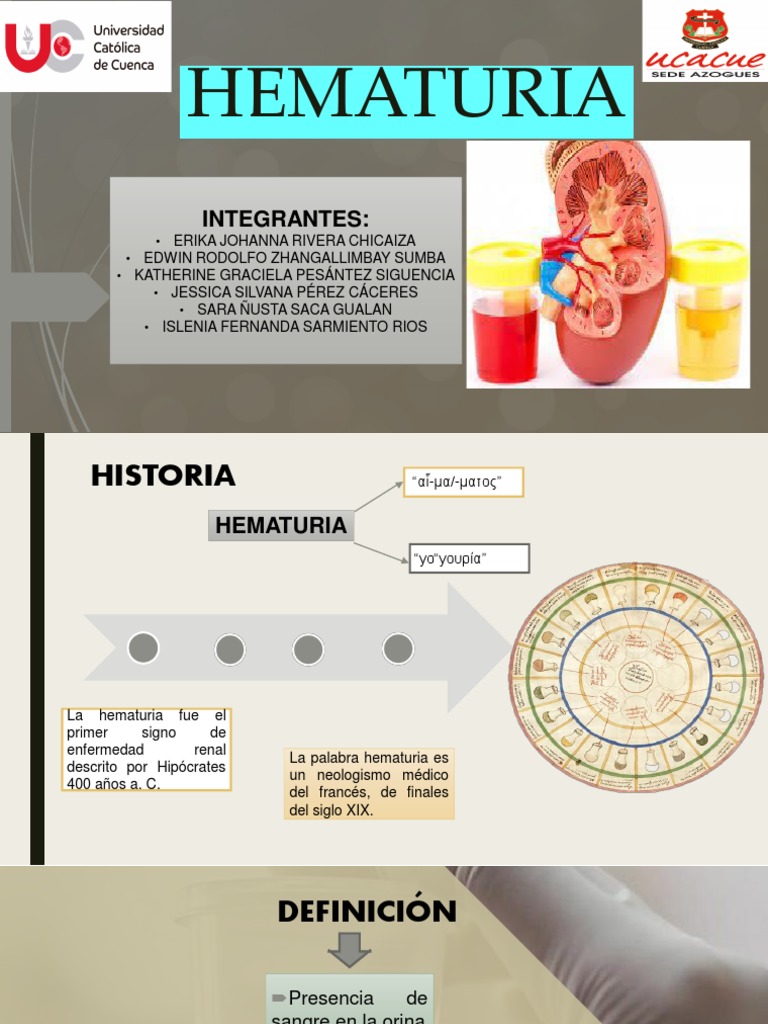 Definición y Clasificación de Hematuria | PDF | Especialidades Medicas ...
