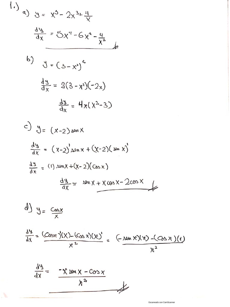 Ejercicios de Cálculo Semana 2 | PDF