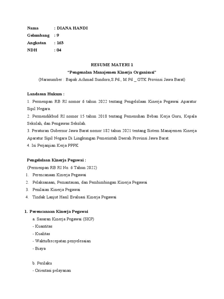 Resume Materi 1 | PDF