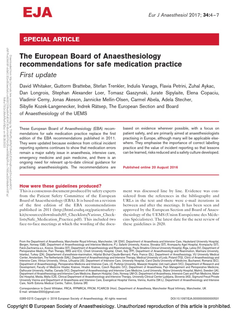 The European Board of Anaesthesiology.2 | PDF | Intravenous Therapy ...