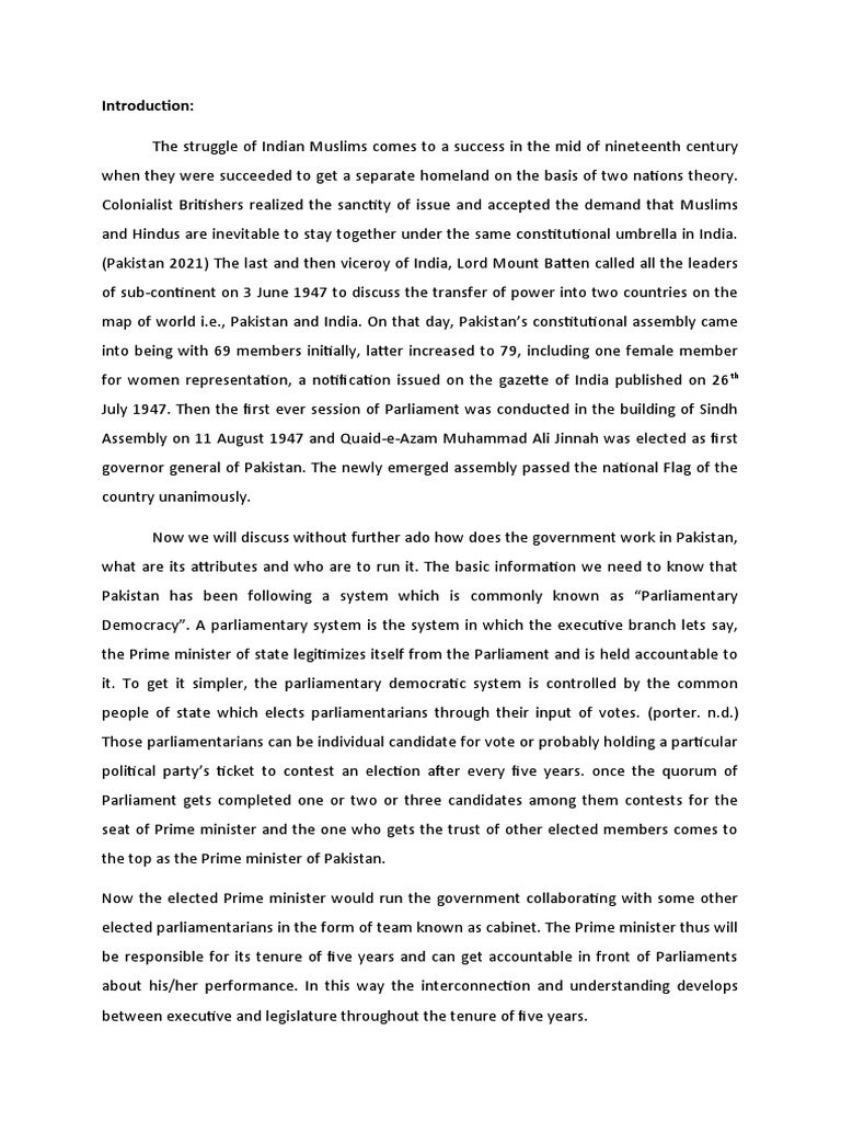 Understanding Pakistan's Parliamentary System | PDF | World Politics ...