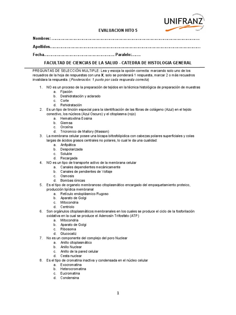 Evaluacion Final Hito 5 115 117 | PDF | Linfocitos | Epitelio