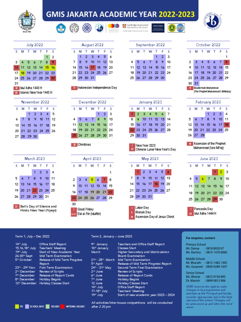 2022-2023 GMIS School Calendar Rev 8 | PDF