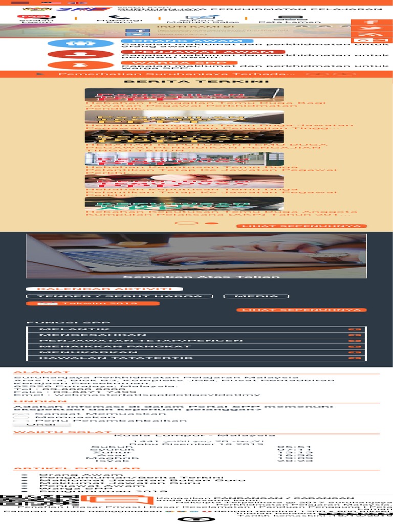 Portal Rasmi Suruhanjaya Perkhidmatan Pelajaran - Utama | PDF