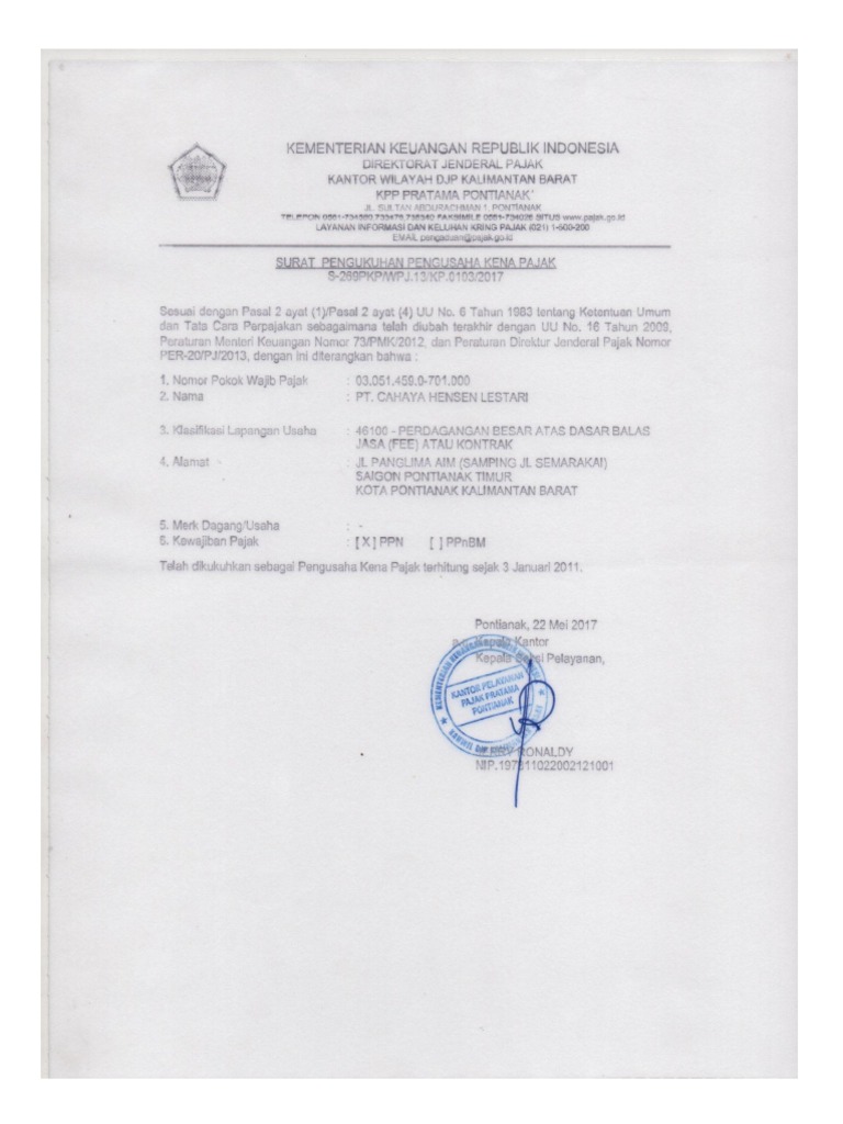 SP PKP PT. Cahaya Hensen Lestari | PDF