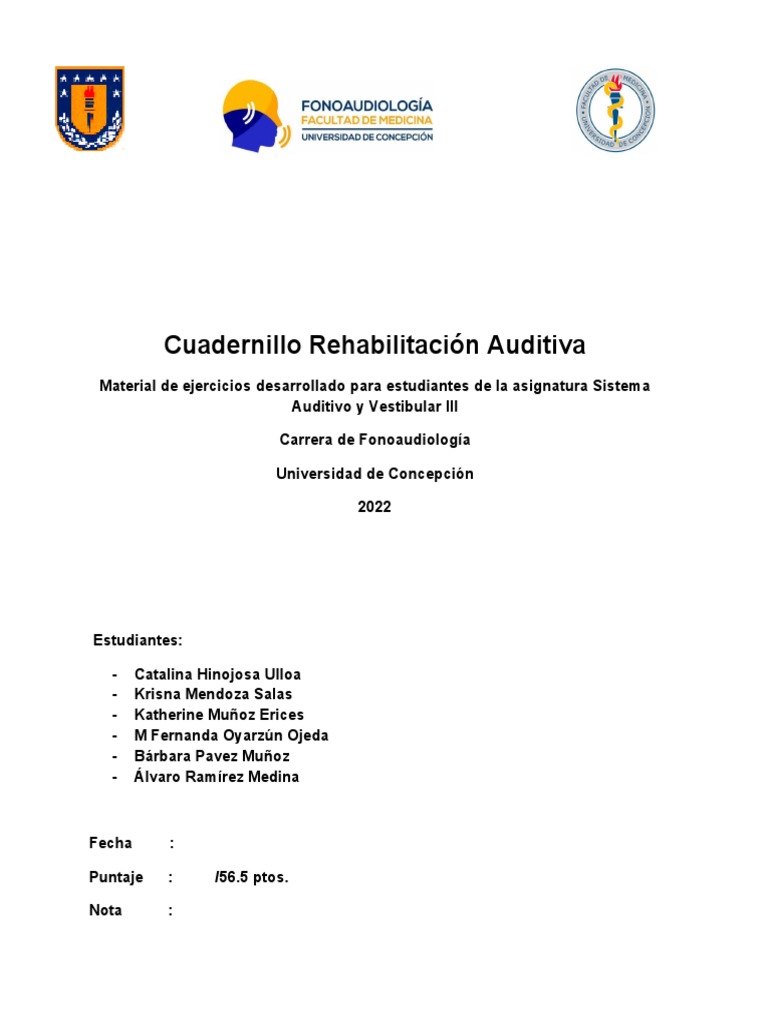 Cuadernillo Rehabilitación Auditiva 2022 SAV III | PDF | Escuchando | Ciencias de la Salud