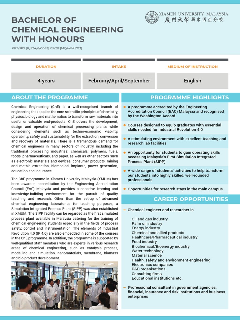 Accredited Chemical Engineering Program | PDF | Chemical Engineering ...
