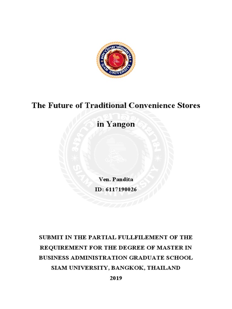 IMBA 2019 IS The Future of Traditional Convenience Stores in Yangon Compressed | PDF | Retail ...