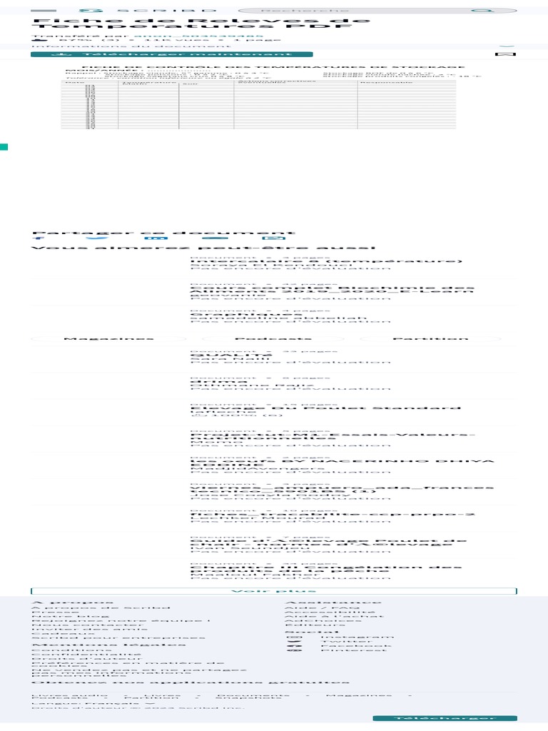 Fiche de Releves de Temperatures PDF | PDF