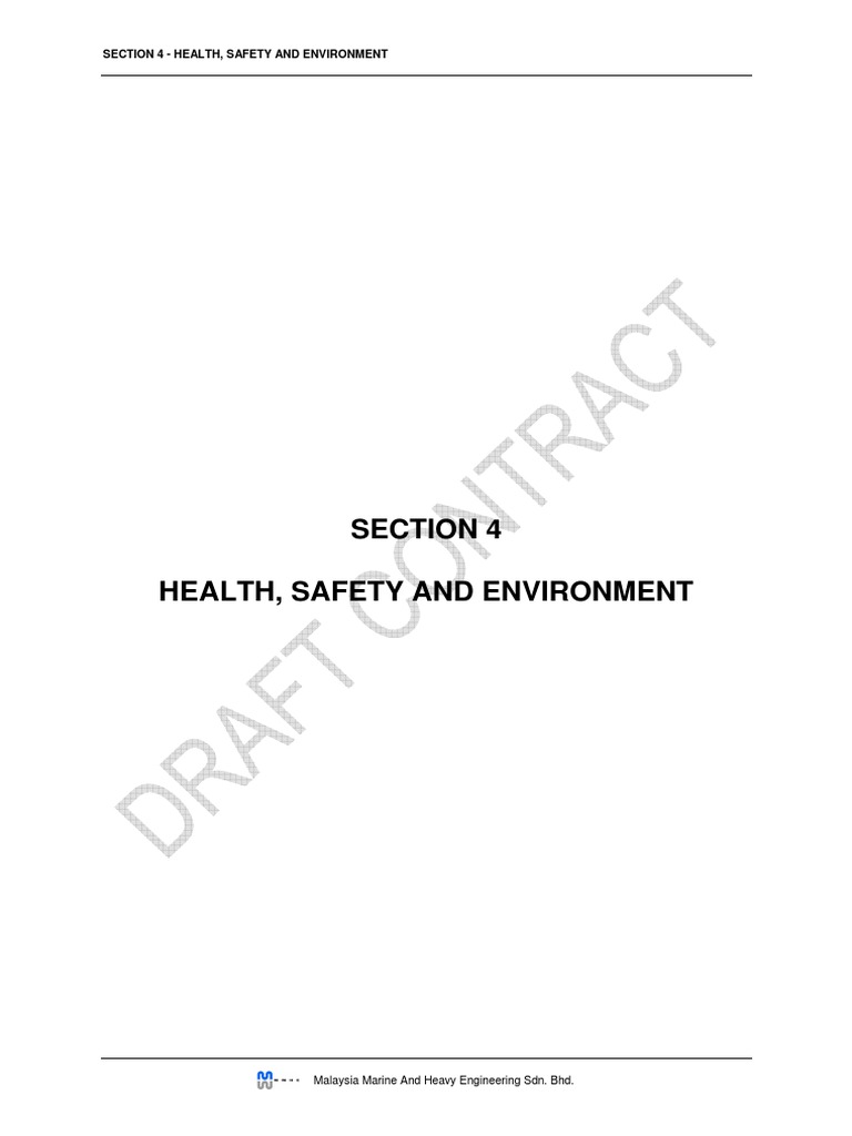Section 4 Health Safety and Environment Hse Requirement | PDF ...