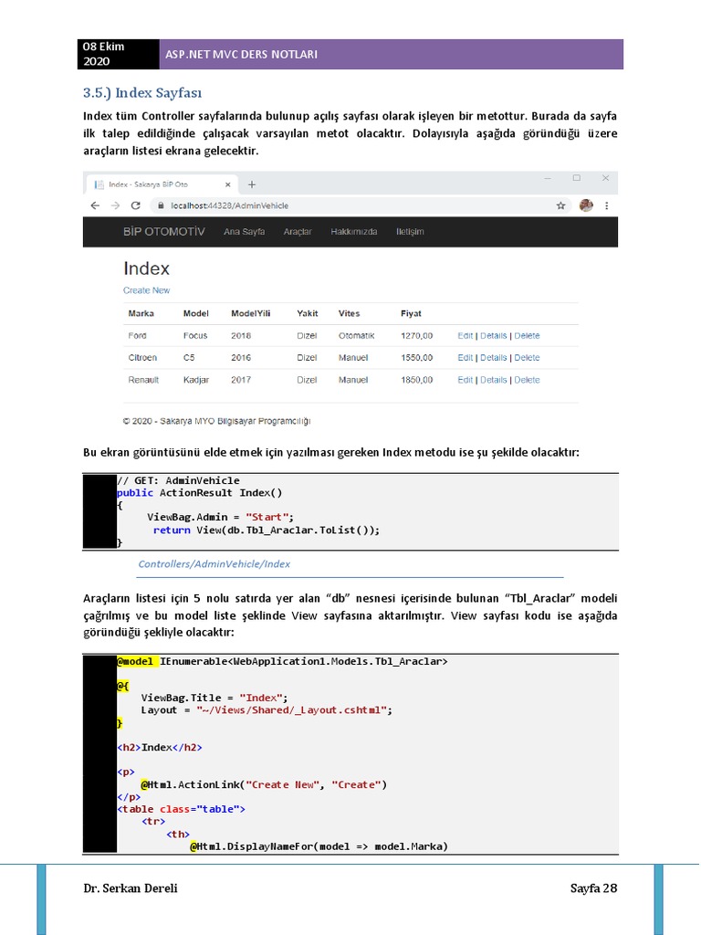 MVC - Güncel - Bölüm 3 - HTML Helpers | PDF MVC - Güncel - Bölüm 3 - HTML Helpers | PDF