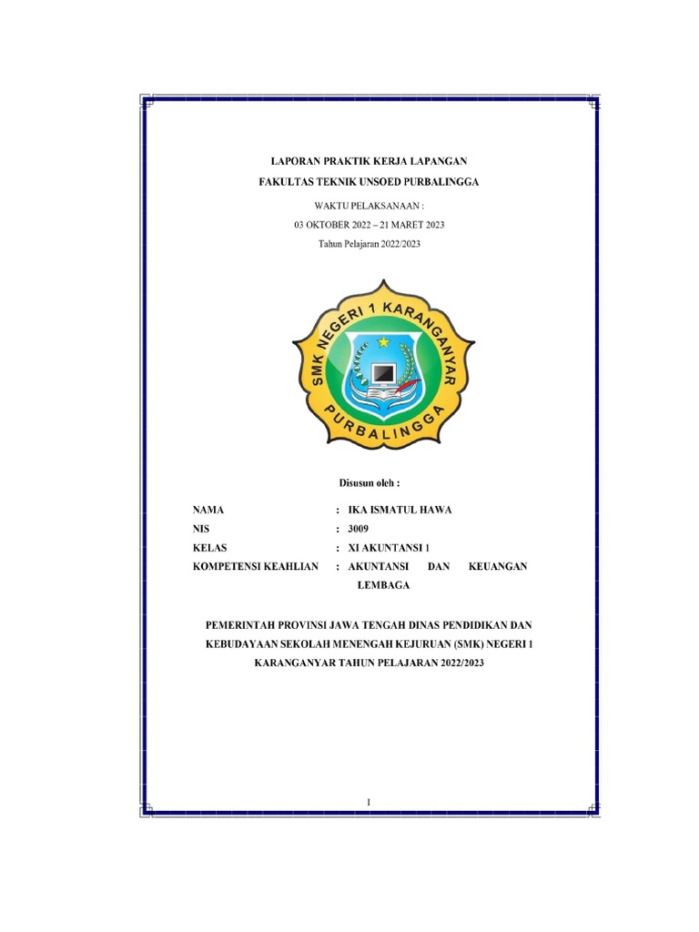 Laporan PKL Ikaa 1 - REVISI PDF | PDF | Karier & Perkembangan | Bisnis
