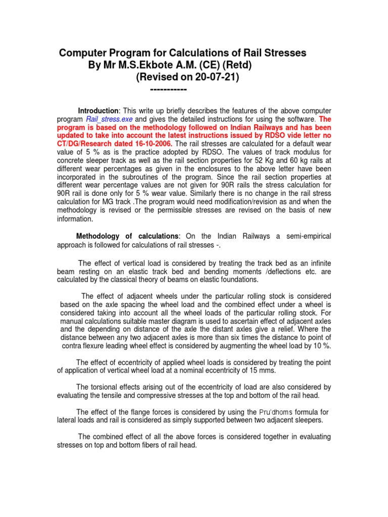 Write Up Rail Stresses | PDF | Menu (Computing) | Button (Computing)
