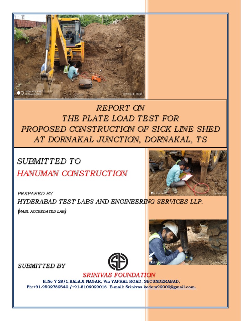 Plate Load Test Report for Sick Line Shed | PDF | Geotechnical ...